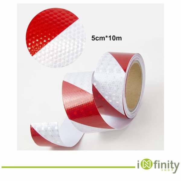 Ruban Réfléchissant Blanc et Rouge 5m x 5cm - Accessoires